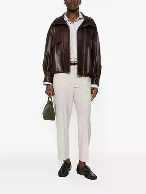 Peserico Houndstooth Belted Trousers
