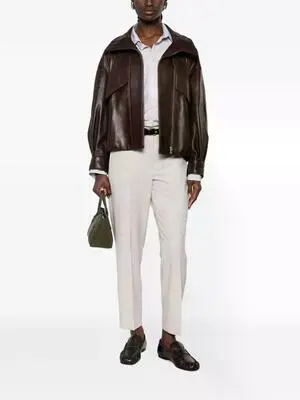 Peserico Houndstooth Belted Trousers
