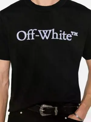 Off-White Logo-embroidered Cotton T-shirt