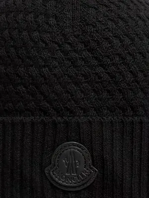 Moncler Logo Patch Beanie Hat