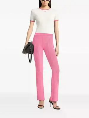 COURREGES Ribbed-knit Flared Trousers - Pink