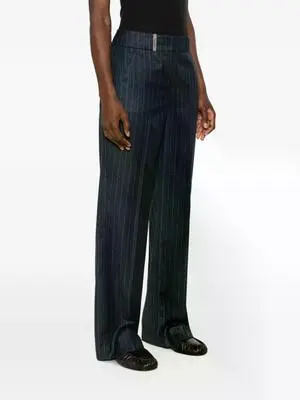 Peserico Navy Pinstripe Tailored Trousers