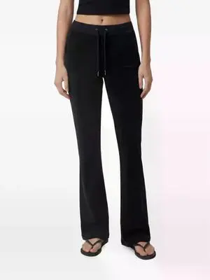 SPORTY & RICH Logo-embellished Velour Track Pants