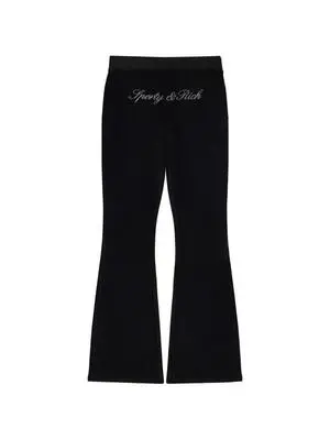SPORTY & RICH Logo-embellished Velour Track Pants