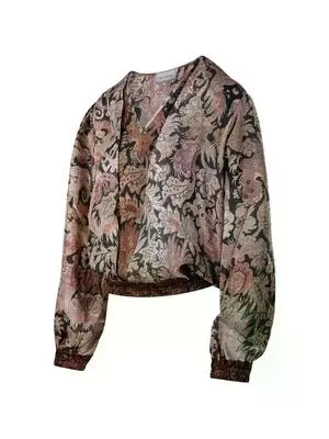 PIERRE-LOUIS MASCIA Aloes Floral-pattern Blouse - Gold