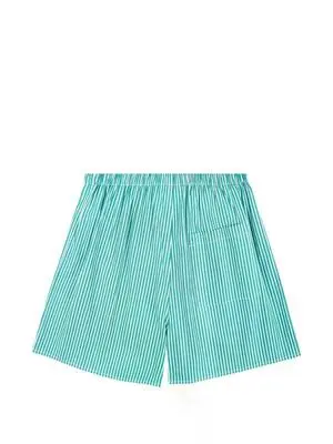 SPORTY & RICH Crest Striped Cotton Shorts