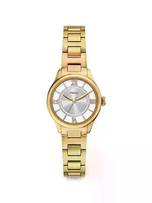 Fossil Gilmore 28mm Gold-tone Watch With Roman Numeral Dial - Silver