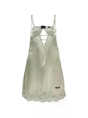 BONBOM Lace-trim Mini Dress - Green