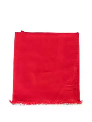 Elisabetta Franchi Logo-jacquard Frayed Scarf - Red