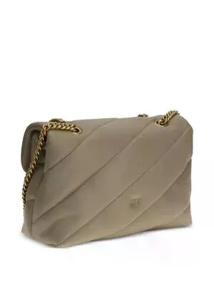 Pinko Love Bag Quilted Leather Shoulder Bag - Grey
