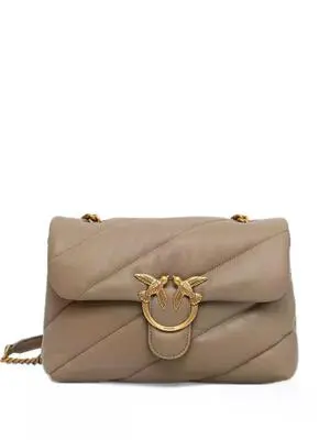 Pinko Love Bag Quilted Leather Shoulder Bag - Grey