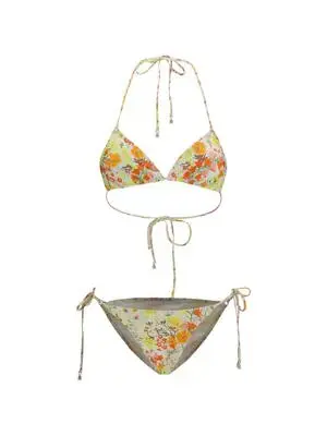 Zimmermann Solstice Floral-print Bikini - Neutrals