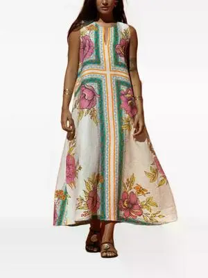 NEMA Amalfi Tide Sleeveless Maxi Dress - Neutrals