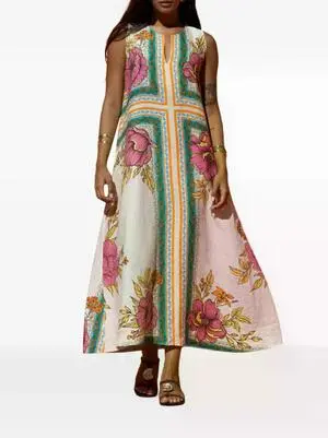 NEMA Amalfi Tide Sleeveless Maxi Dress - Neutrals