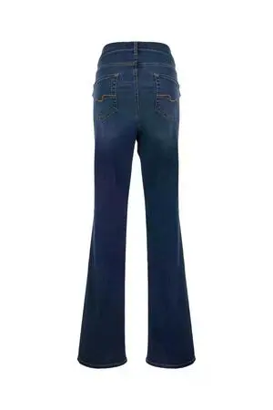 7 For All Mankind Faded-effect Embroidered Jeans - Blue