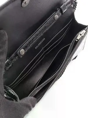 Balenciaga Hourglass Croc-embossed Chain Shoulder Bag