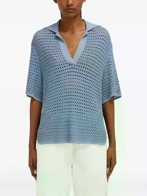 FERRAGAMO Open Knit Polo Shirt