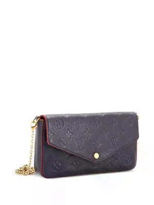 LOUIS VUITTON Felicie Pochette Monogram Empreinte Leather Crossbody Bag - Blue