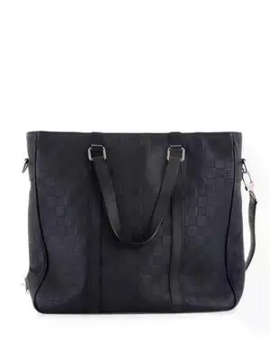 LOUIS VUITTON Tadao Handbag Damier Infini Leather Pm Tote Bag - Black