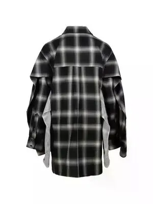 SRVC STUDIO Check-pattern Deconstructed Shirt