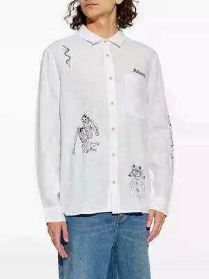 ALLSAINTS Terror Graphic-print Linen Shirt