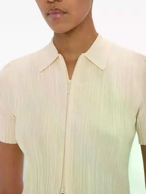 Victoria Beckham Ribbed-knit Short-sleeve Shirt