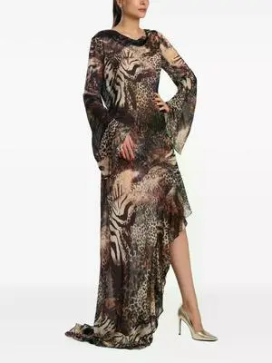 MIAU BY CLARA ROTESCU Animal-print Maxi Dress
