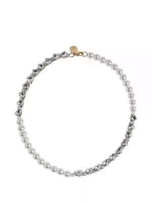 Simone Rocha Pearl And Crystal Necklace - Silver