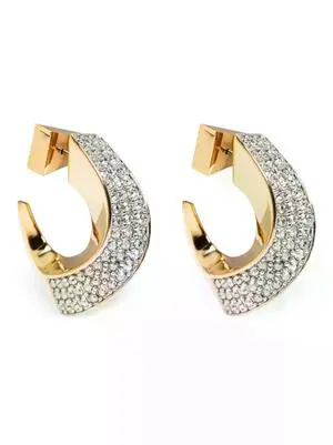 LANVIN Crystal-embellished Hoop Earrings - Gold