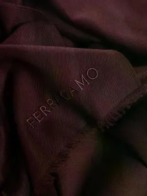 FERRAGAMO Embroidered-logo Cashmere Scarf