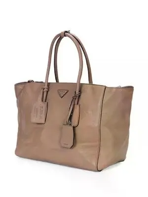 Prada Logo Plaque Tote Bag