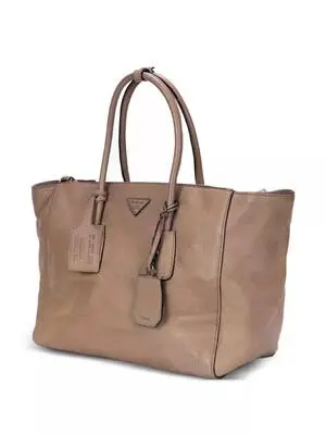 Prada Logo Plaque Tote Bag