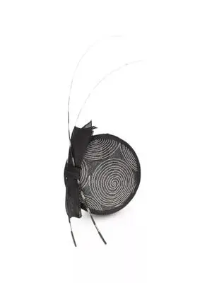 Giorgio Armani Spiral-print Feathered Fascinator Hat