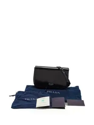 Prada Brushed Leather Flap Crossbody Bag