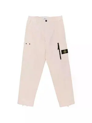 Stone Island Logo-patch Loose-fit Cotton Cargo Pants - Pink