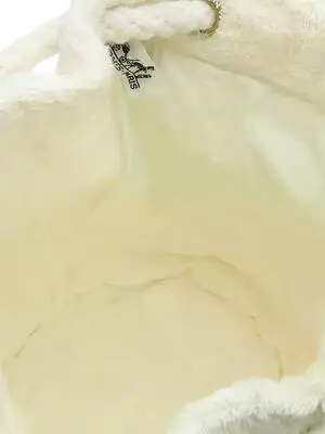 Hermès Embroidered Cotton Drawstring Bucket Bag