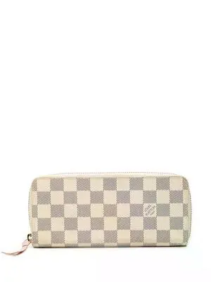 LOUIS VUITTON 2019 Damier Azur Zippy Wallet Long Wallets - White