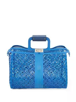 Fendi Open-work Tote Bag - Blue