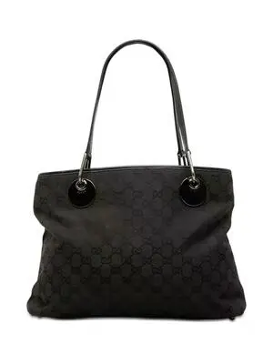 Gucci 2000-2015 Medium Gg Canvas Eclipse Tote Bag - Black