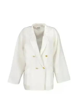 Max Mara Double-breasted Linen Blazer - White