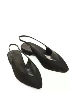 Loro Piana Leather-trim Slingback Ballet Flats