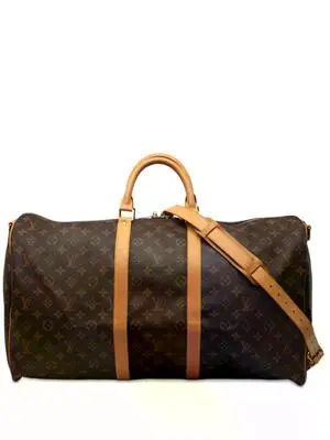 LOUIS VUITTON 2000 Monogram Keepall Bandouliere 55 Travel Bag - Brown