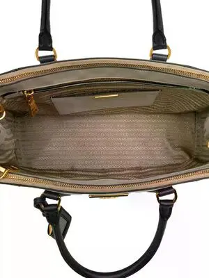 Prada Medium Bicolor Saffiano Lux Galleria Double Zip Satchel
