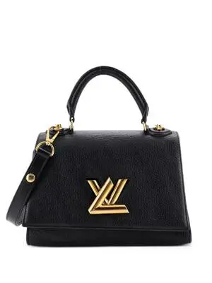 LOUIS VUITTON Louis Vuitton Taurillon Leather PM Satchel Bag Black