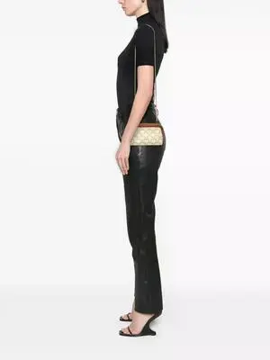 Celine Triomphe Coated Canvas Clutch On Chain Crossbody Bag