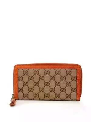 Gucci 2000-2015 Gg Canvas Bamboo Tassel Zip Around Wallet Long Wallets - Orange