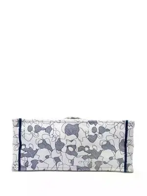 Dior Large Canvas Embroidered Around The World Book Tote Bag - White
