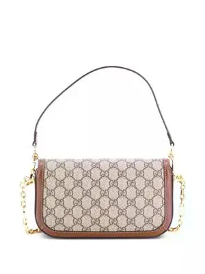 Gucci Horsebit 1955 Shoulder Bag Gg Coated Canvas - Brown