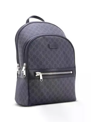 Gucci Gg Coated Canvas Medium Backpack With Front Zip Pocket