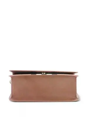 Burberry Mackford Leather And House Check Canvas Small Shoulder Bag - Brown